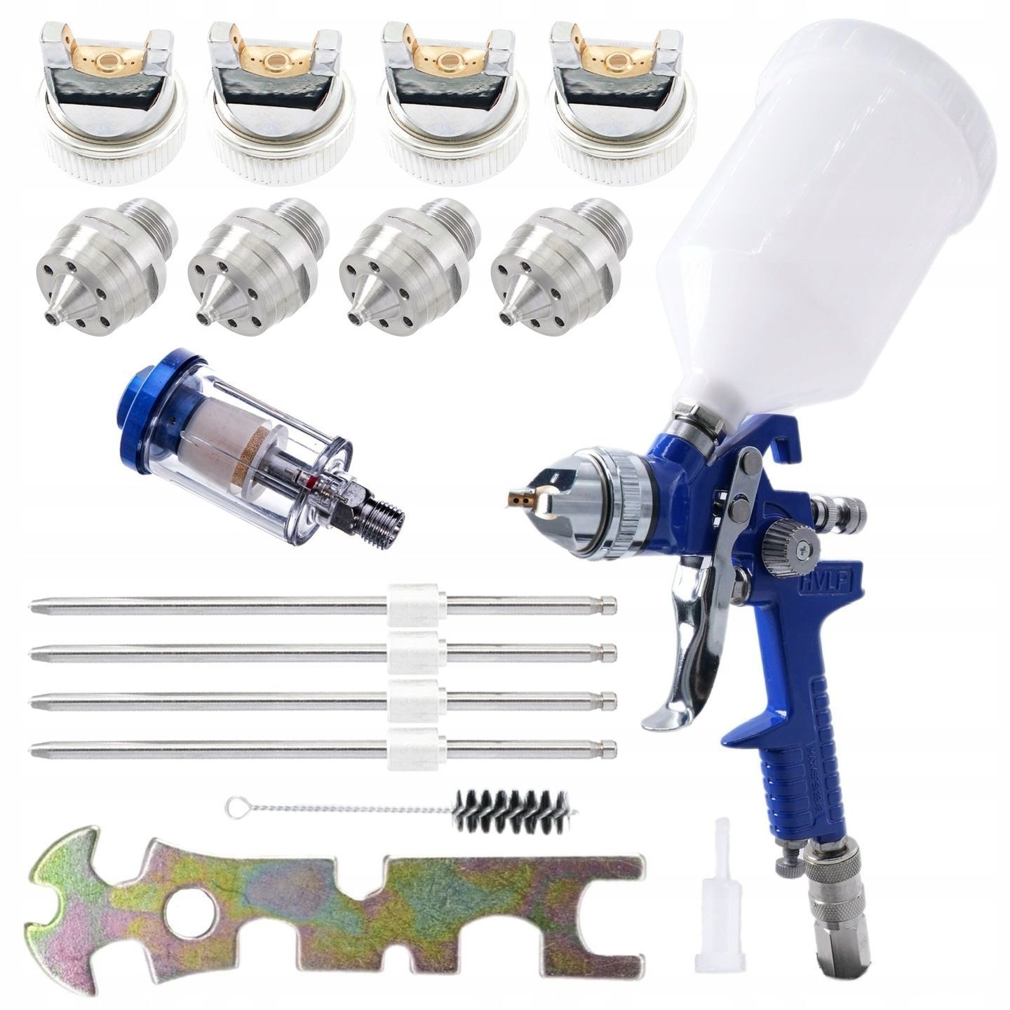 Buy HVLP spray gun set with filter and 4 nozzles (1.3 / 1.7 / 2.0 / 2.5 ...